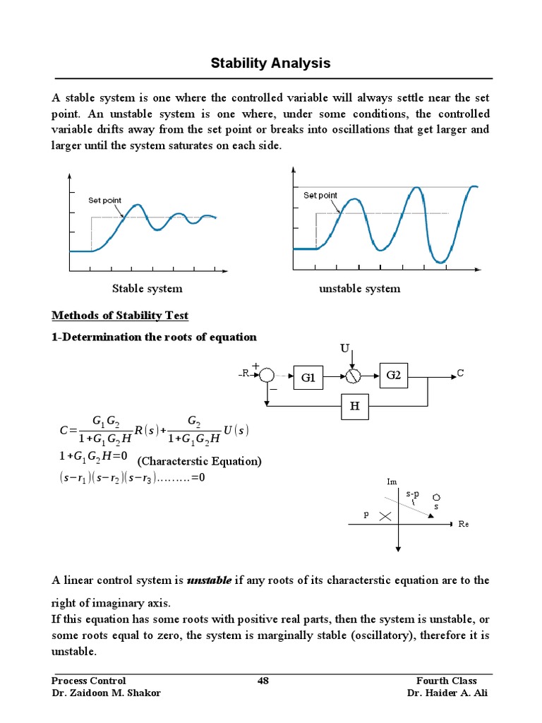 Lect 5 Stability Analysis | PDF | Stability Theory | Equations
