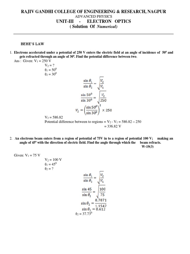 Cyclotron and Electron Optics Solutions | PDF | Electronvolt | Mass ...