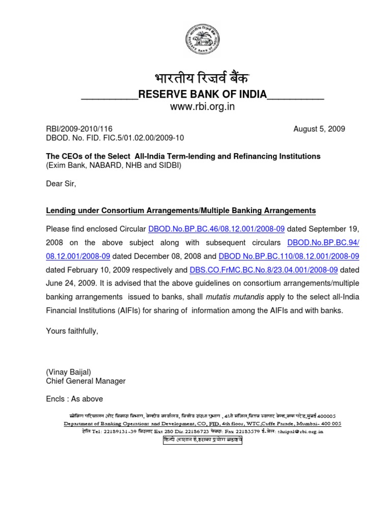 Multiple Banking Arrangement | PDF