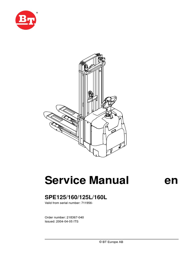 SPE Service Manual | PDF | Truck | Electric Motor