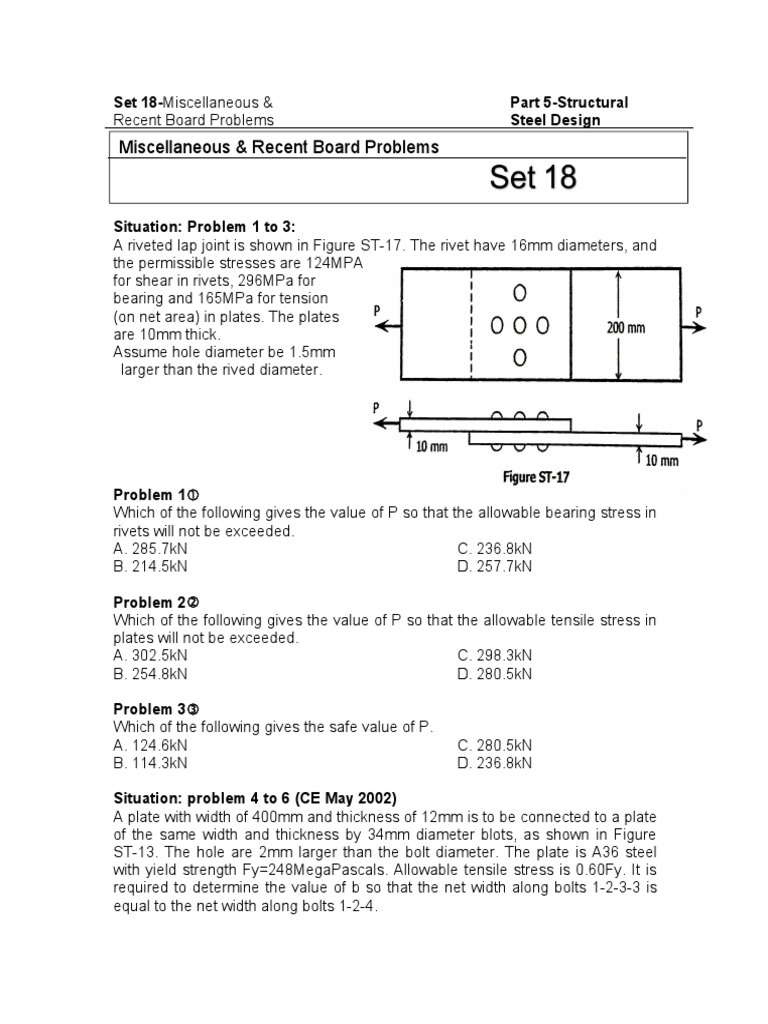 Miscellaneous & Recent Board Problems: Set 18-Miscellaneous & Part 5-Structural Steel Design ...