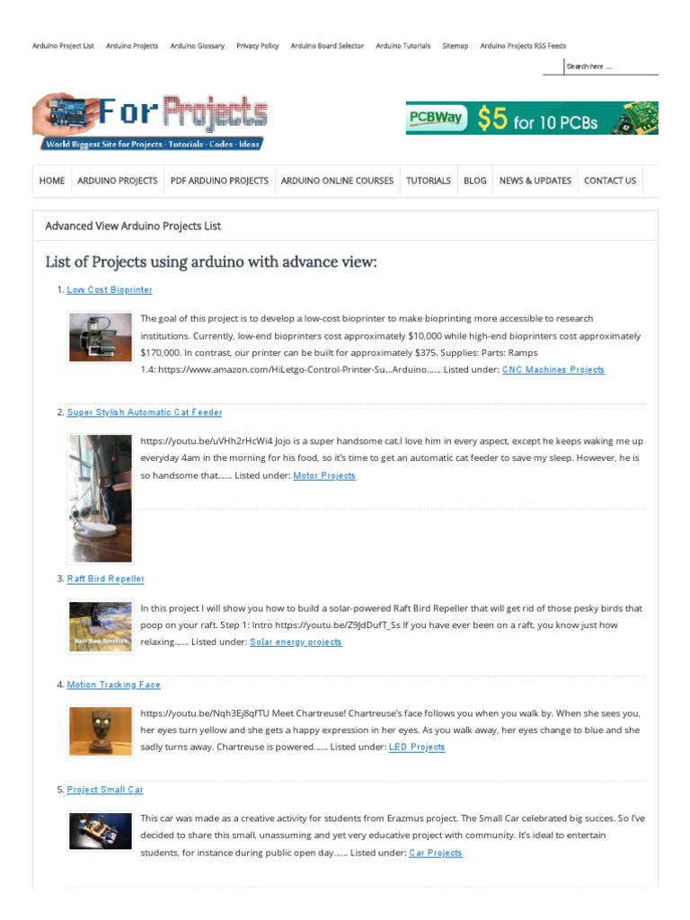 Advanced View Arduino Projects List Use Arduino For Projects Pdf Arduino Internet Of Things