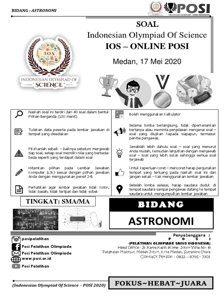 Kalkulator Diperbolehkan di OSN Astronomi | PDF