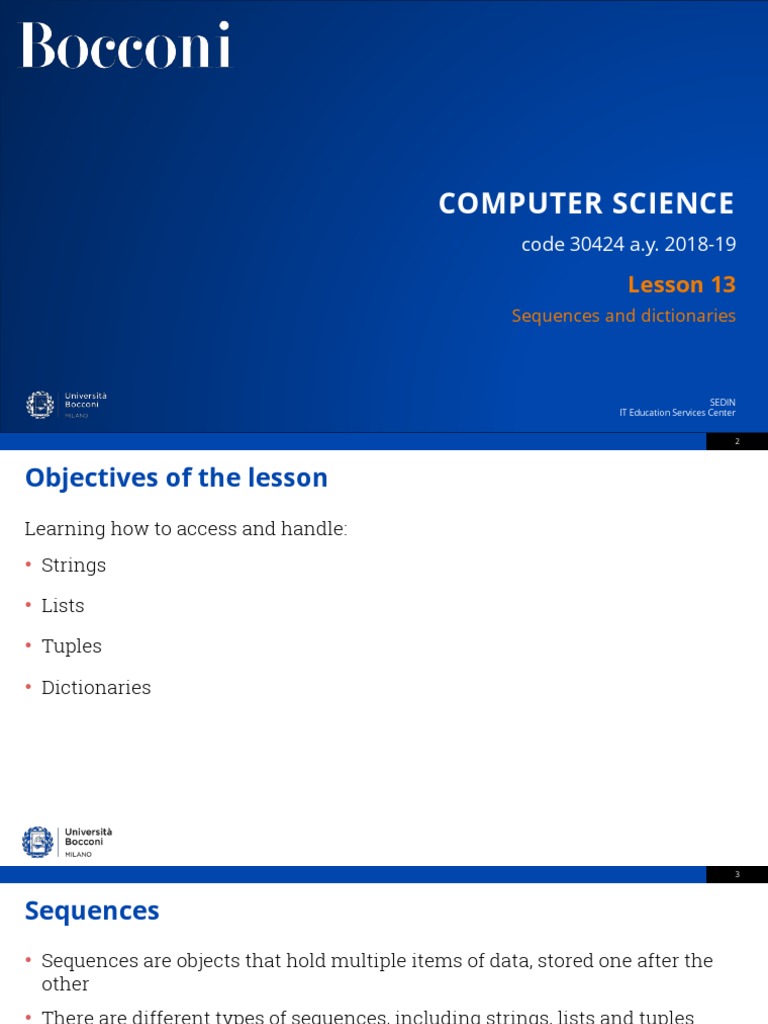 Lesson 13 Slides | Download Free PDF | String (Computer Science) | Sequence