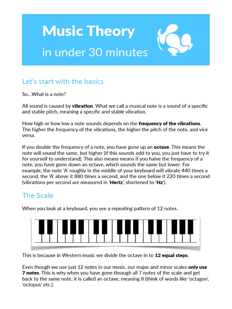 Music Theory in Under 30 Minutes PDF | PDF | Interval (Music) | Scale ...