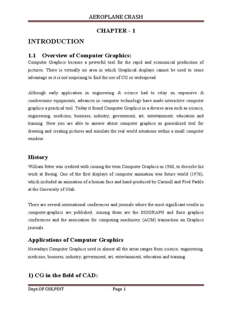 Chapter 1 Aeroplane Crash Pdf Computer Graphics Integer Computer Science 6846