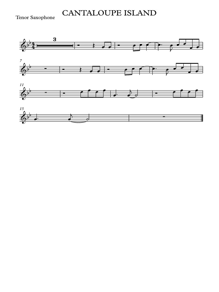 CANTALOUPE ISLAND Tenor Saxophone PDF | PDF