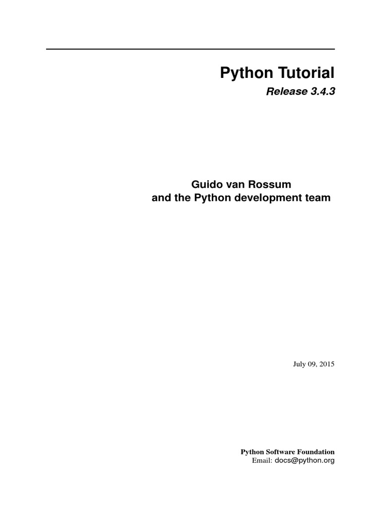 Tutorial | Download Free PDF | Python (Programming Language) | Command Line Interface