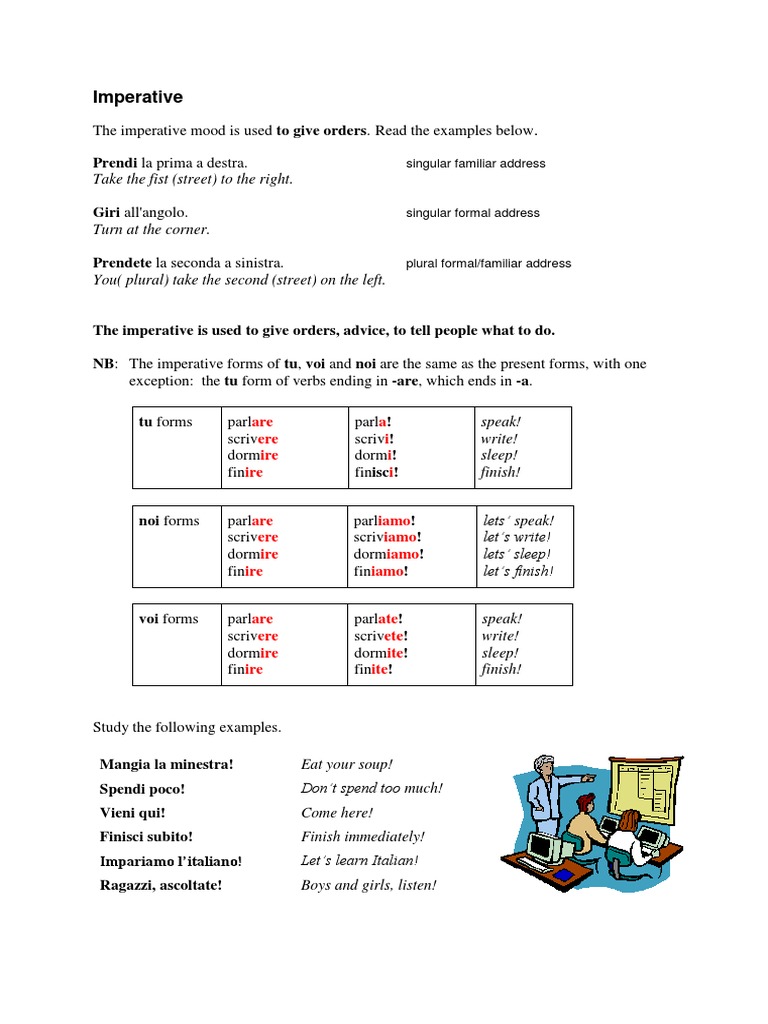 An In-Depth Guide to Using the Imperative Mood in Italian | PDF ...