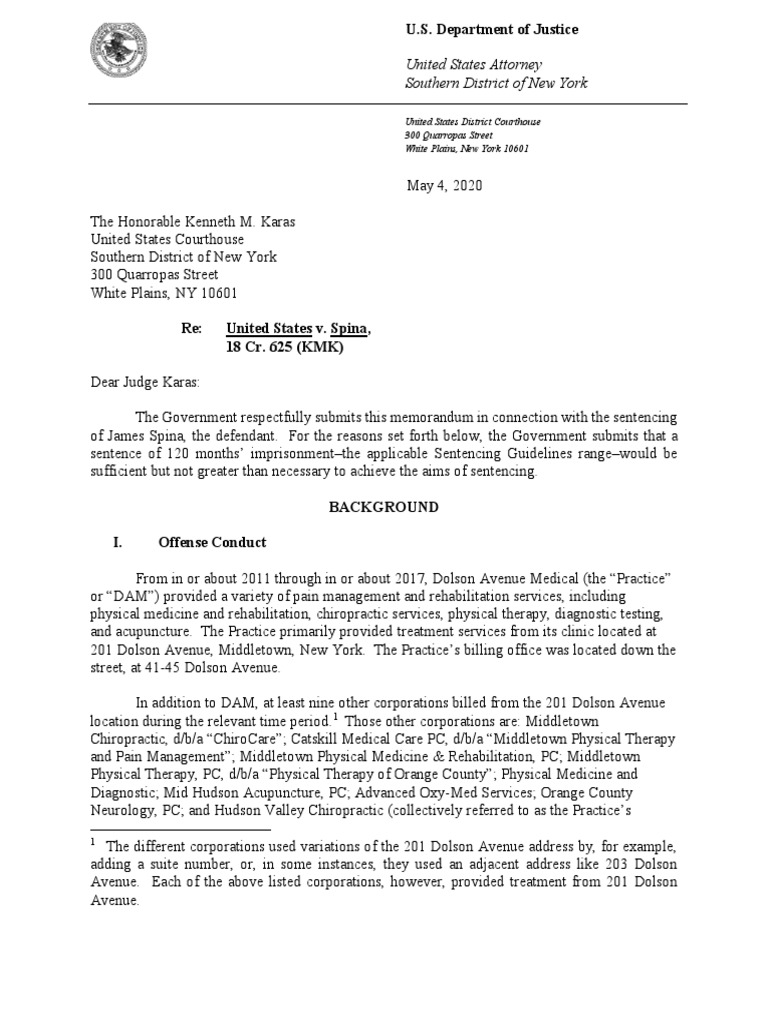 Jay Spina: Presentencing Document | PDF | United States Federal ...