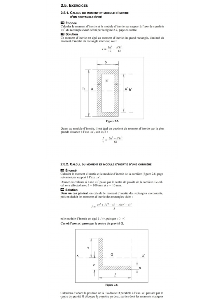 Moment Statique Et Moment D'inertie D'une Surface | PDF