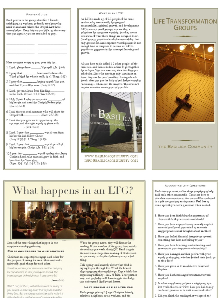 Life Transformation Groups | PDF | Prayer | Anger