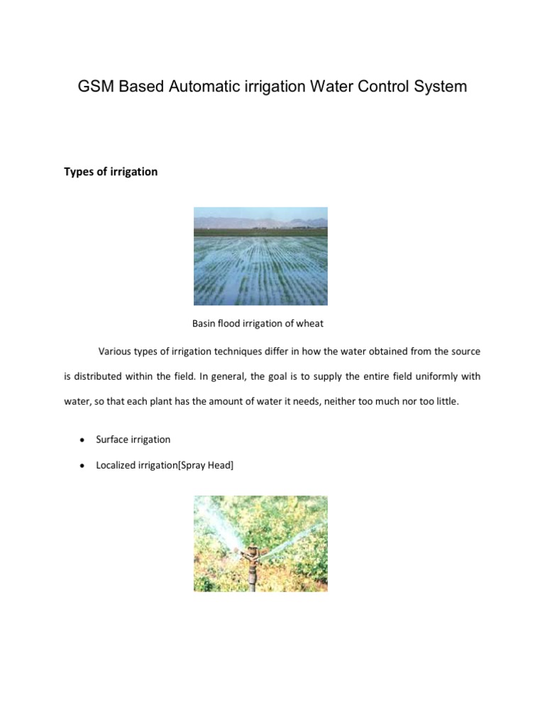 GSM Based Automatic Irrigation Water Control System PDF | PDF