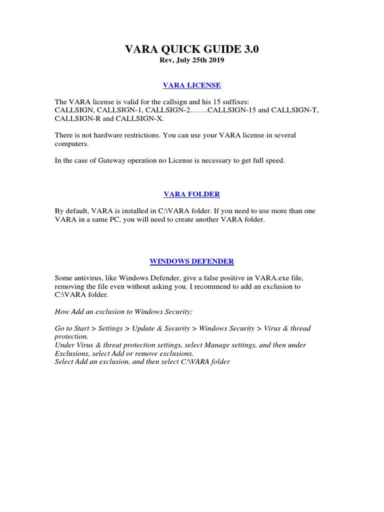 Vara Quick Guide 3.0 | PDF | Computer Virus | Windows 10