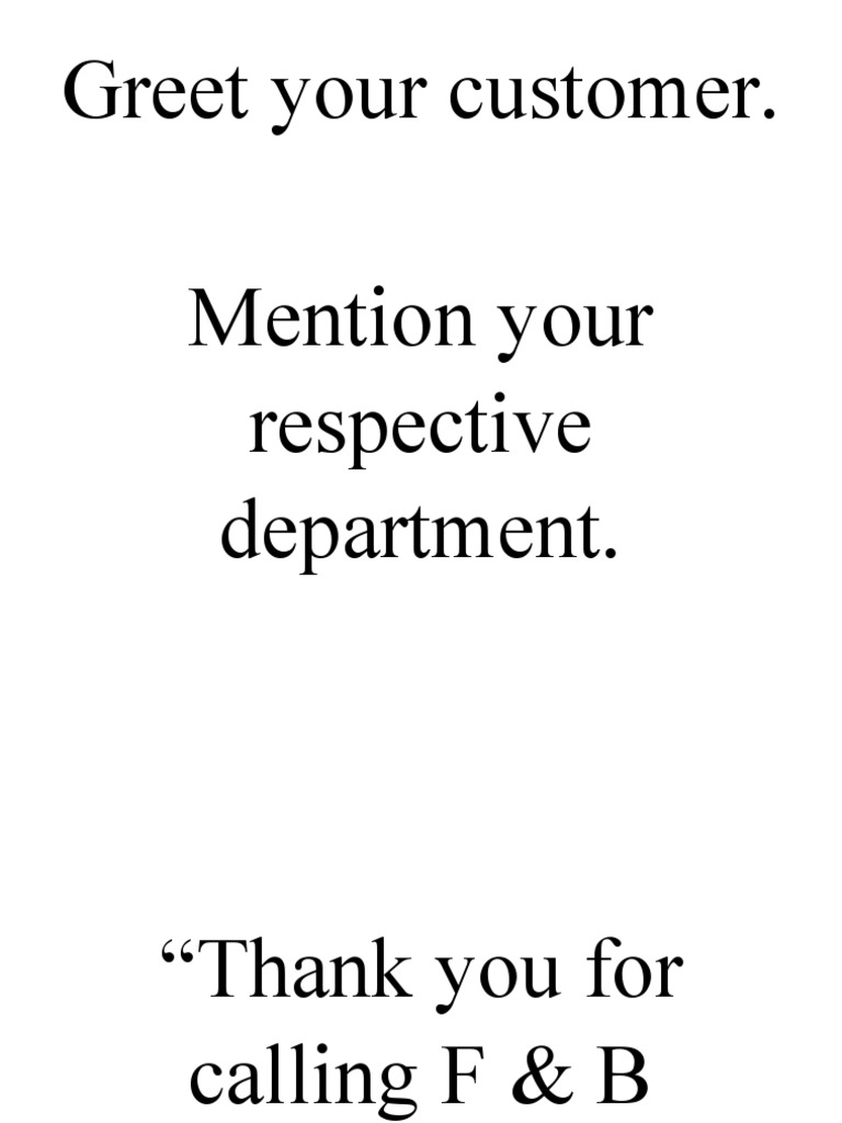 Greet Your Customer | PDF