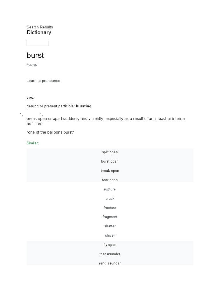 Burst: Dictionary | PDF | Linguistic Morphology | Morphology