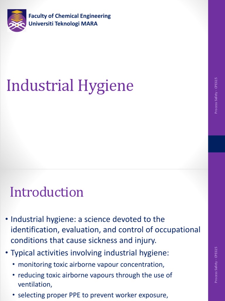 Industrial Hygiene Process Safety: Identification, Evaluation and ...