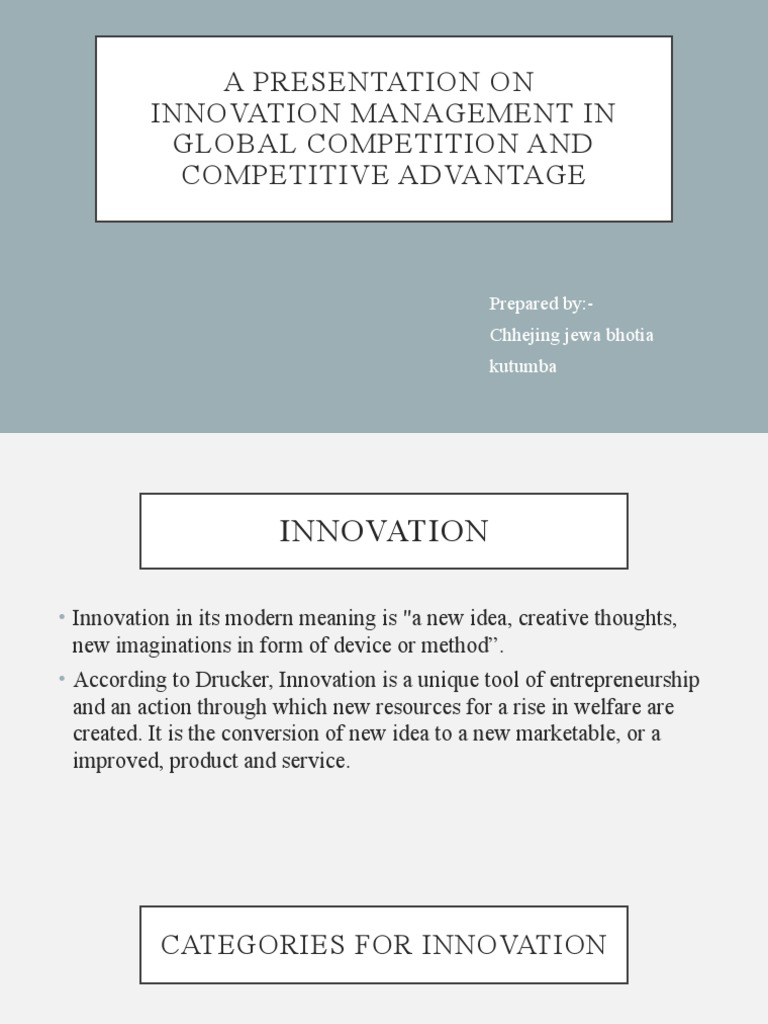Innovation Management for Competitive Edge | PDF | Competitive ...