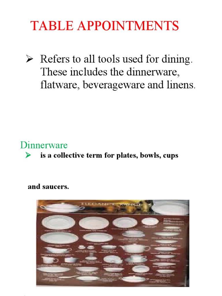 Table Appointments | PDF