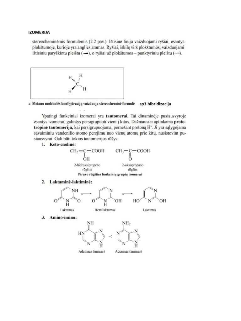 Organine Chemija. IZOMERIJA | PDF