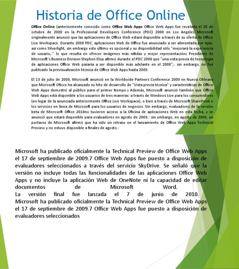 Historia de Office Online | PDF | Introducciones relacionadas con la ...