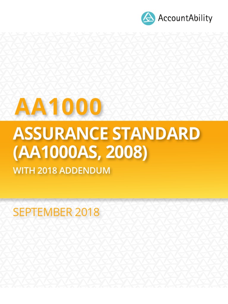 Assurance Standard (AA1000AS, 2008) : September 2018 | PDF | Evaluation ...