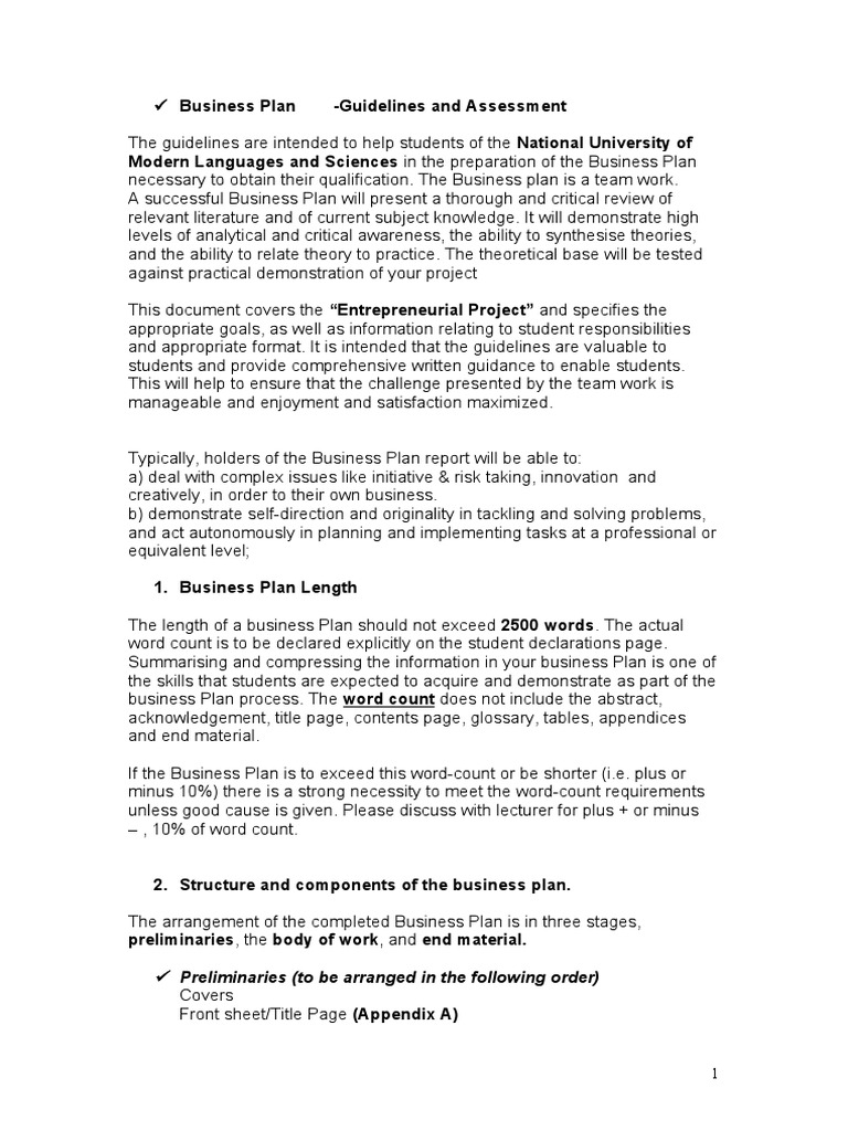 Business Plan Report Guidlines | Download Free PDF | Nasdaq | Dow Jones ...