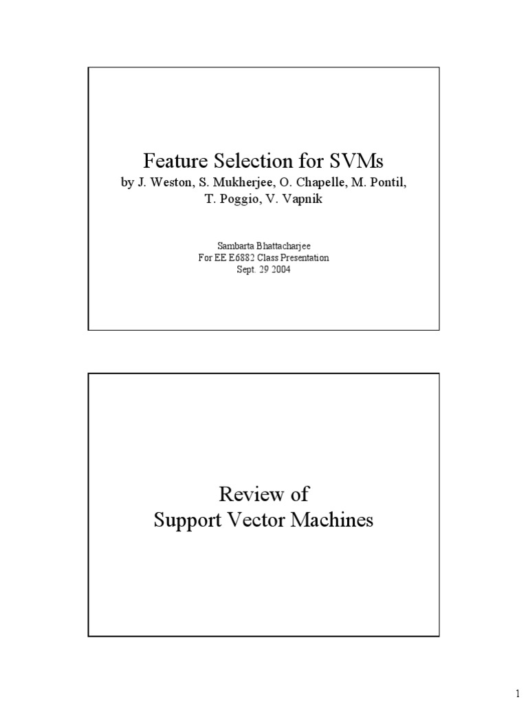 SVM Feature Selection Guide | PDF | Artificial Intelligence | Intelligence (AI) & Semantics