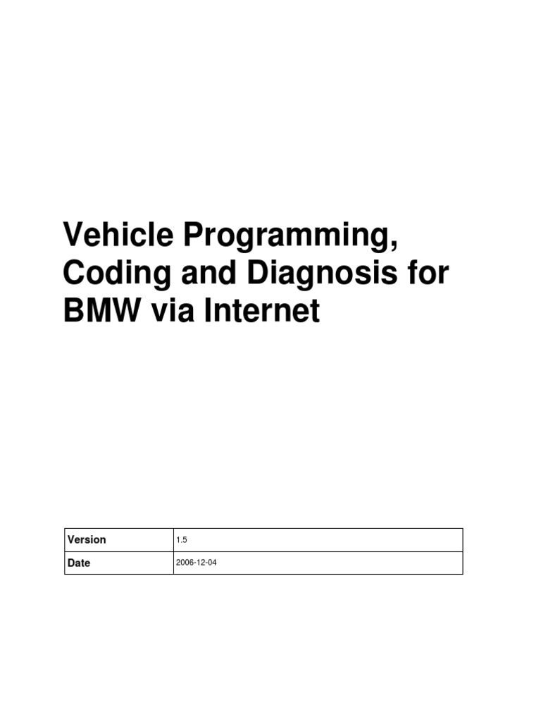 Vehicle Programming, Coding and Diagnosis For BMW Via Internet ...