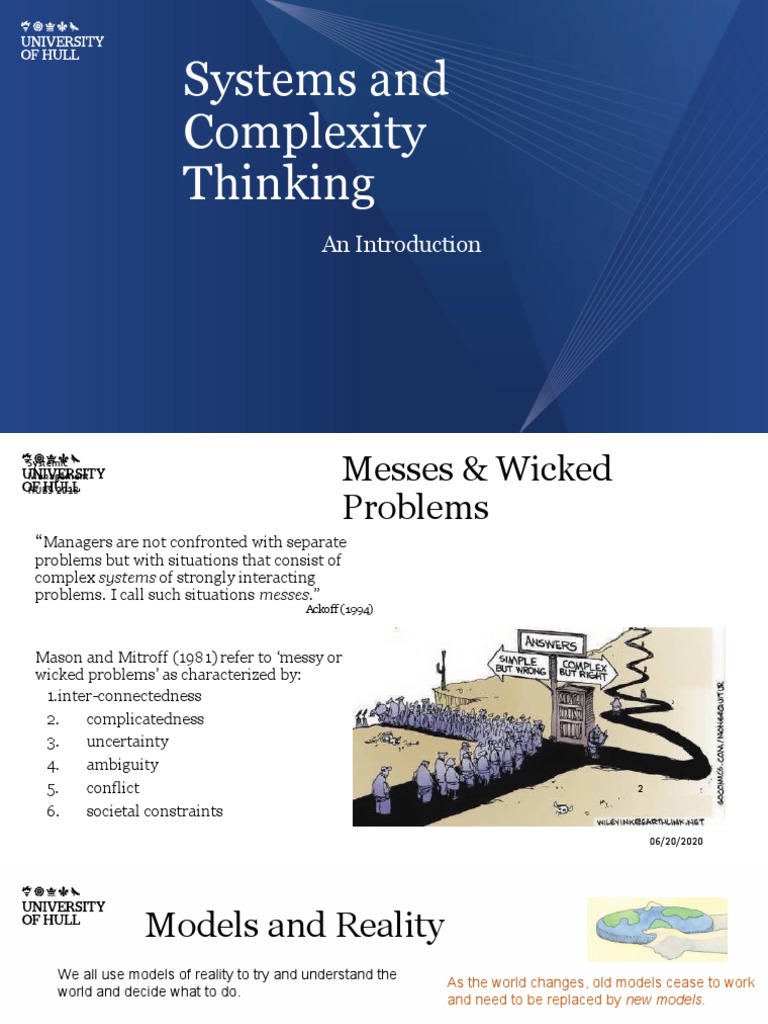 Systems and Complexity Thinking: An Introduction | PDF | Systems Theory ...