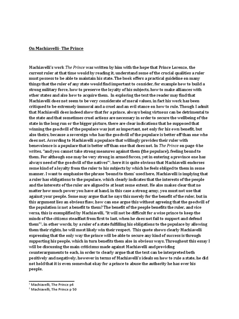 Machiavelli's Ruler's Guide | PDF | The Prince | Niccolò Machiavelli