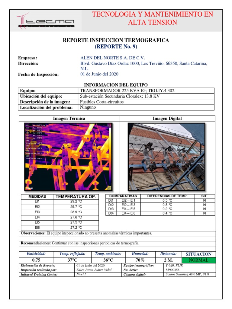 Reporte Alen Del Norte Cloralex Pre | PDF | Física | Cantidades fisicas