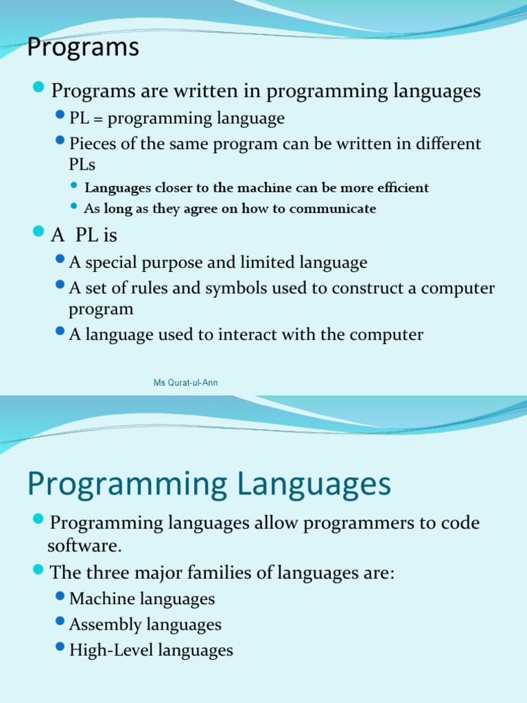 Programs: Programs Are Written in Programming Languages | PDF | Computer Program | Programming