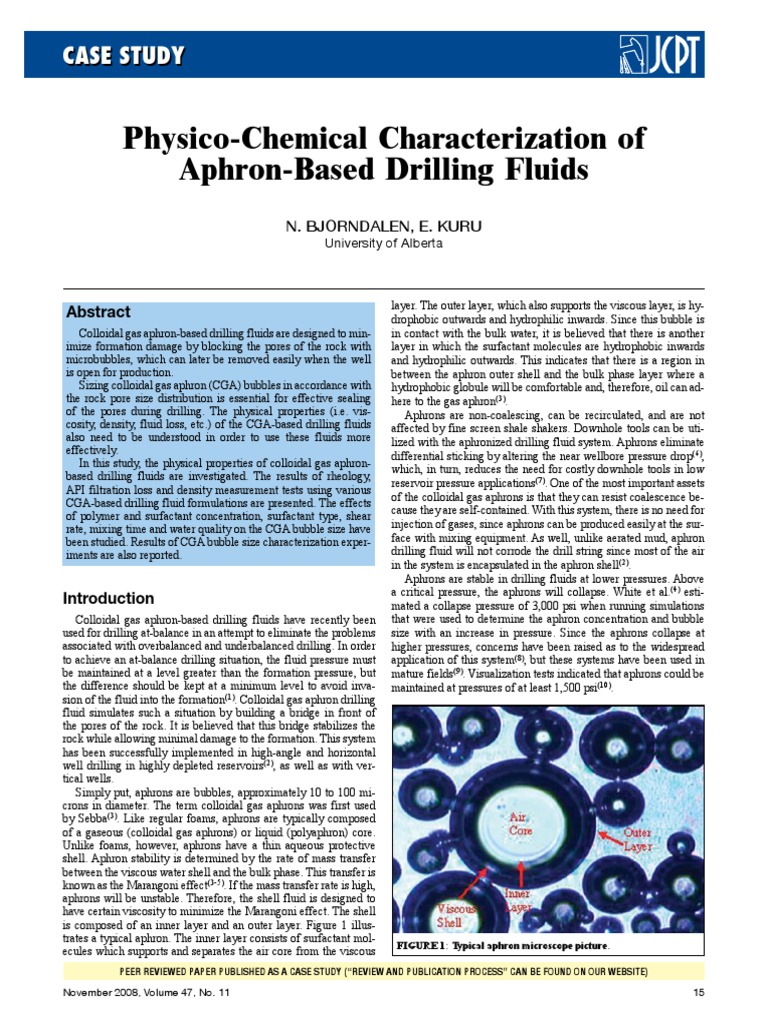 Physico-Chemical Characterization of Aphron-Based Drilling Fluids | PDF ...