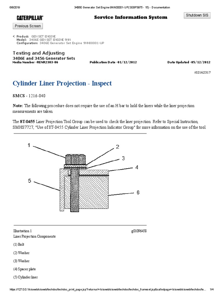 Cylinder Liner Projection - Inspect | PDF | Washer (Hardware ...