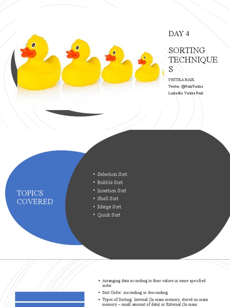 Dsa Day 4 - Sorting Techniques | Download Free PDF | Discrete Mathematics | Algorithms And Data ...