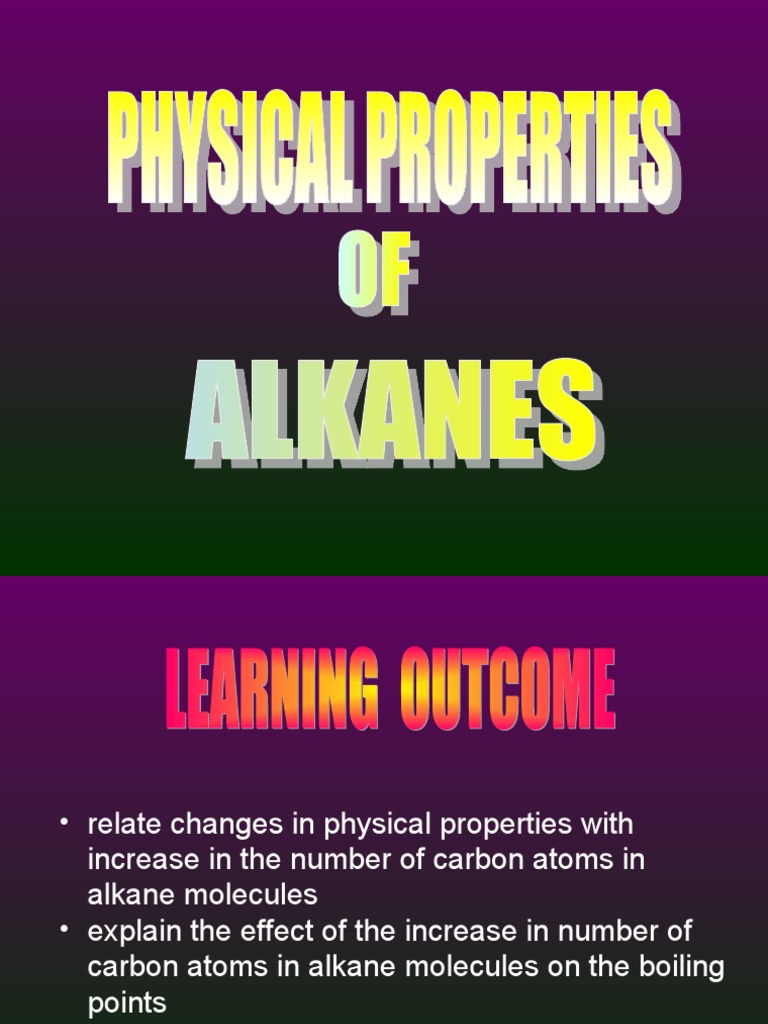 Physical Properties of Alkanes | PDF | Alkane | Hydrocarbons