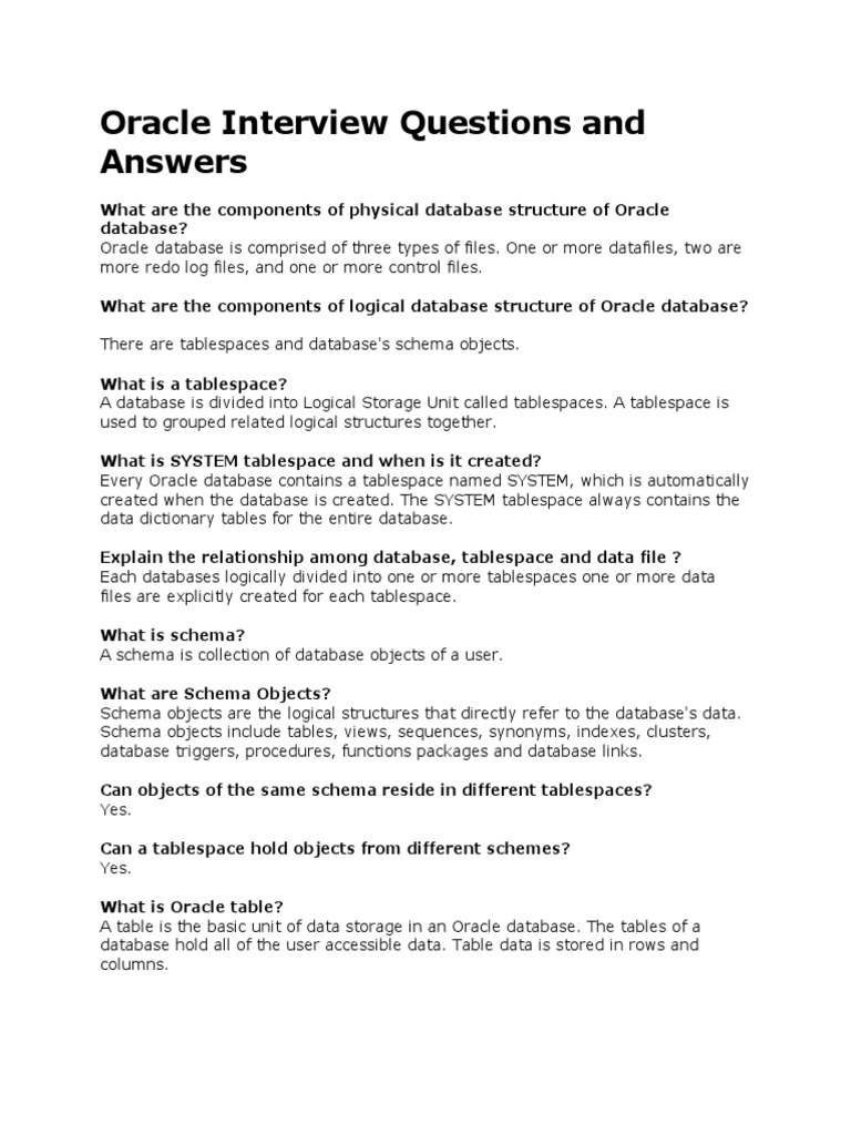 Oracle Faq Pdf Oracle Database Database Index