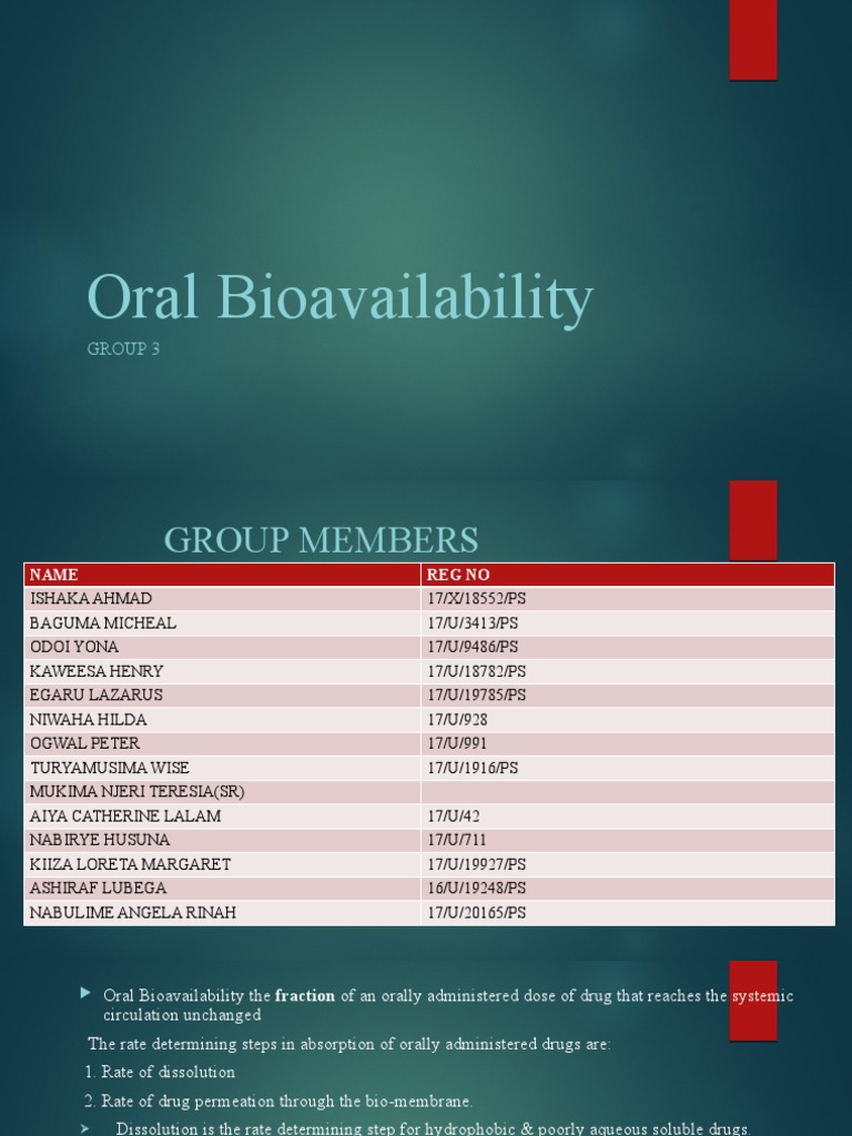 Group 3 Oral Bioavailability Edited | Download Free PDF | Solubility ...