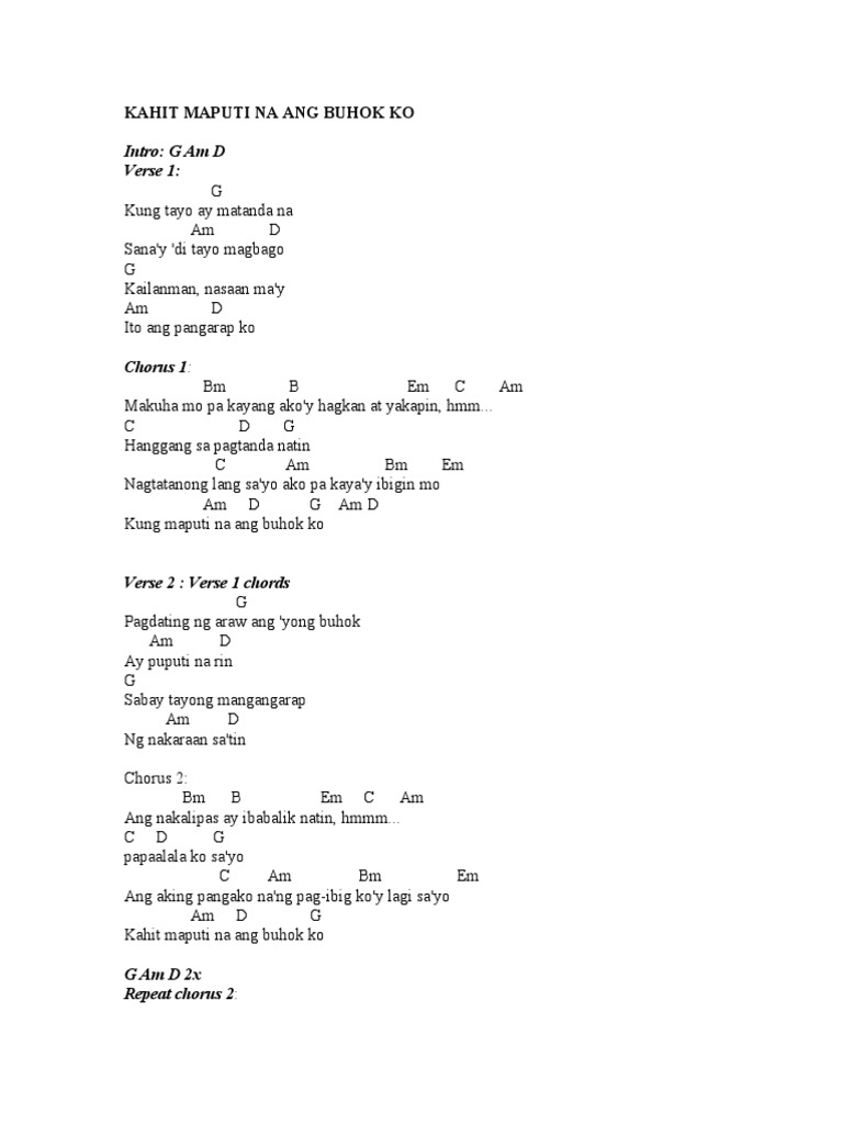 Kahit Maputi Na Ang Buhok Ko | PDF