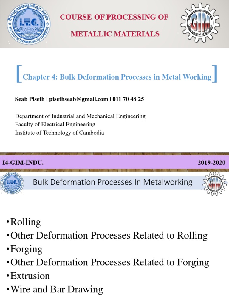 Chapter 4-Bulk Deformation Processes in Metal Working | PDF | Forging ...