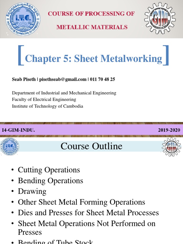 Chapter 5-Sheet Metalworking | PDF | Sheet Metal | Metalworking