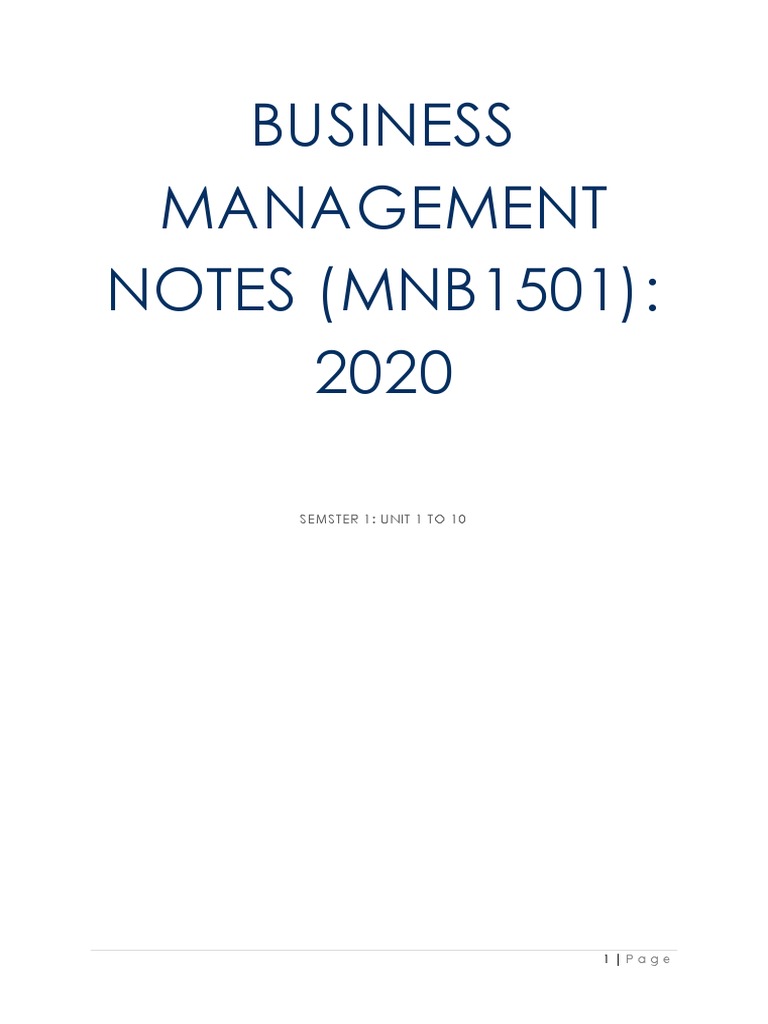 Business Management Notes PDF | PDF | Trust Law | Entrepreneurship