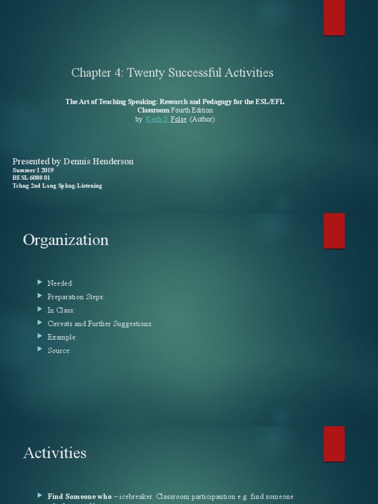 20 Engaging ESL Speaking Activities | PDF | English As A Second Or ...