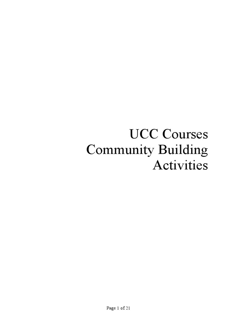 UCC Community Builders Warmers | PDF | Question | English Language