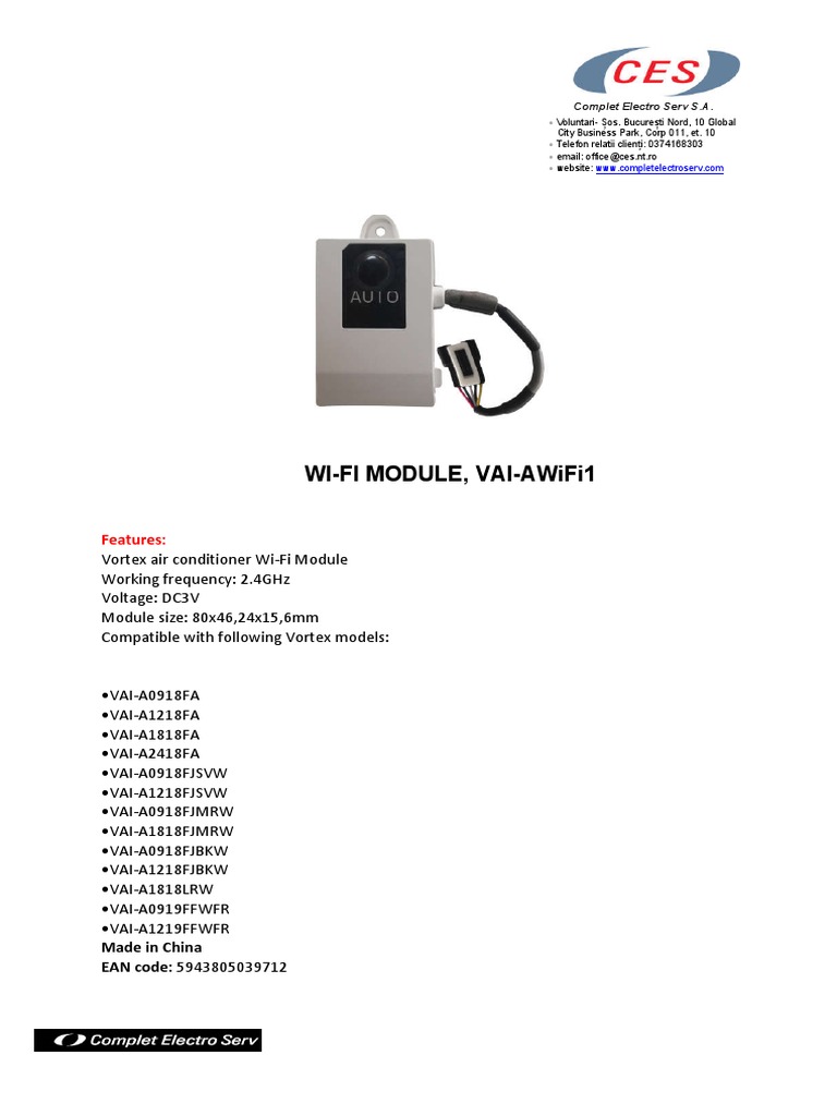 Fisa EN Modul Wi-Fi, VAI-AWiFi1 | PDF