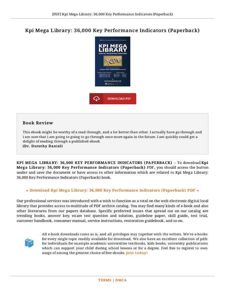 Kpi Mega Library: 36,000 Key Performance Indicators (Paperback) Kpi ...