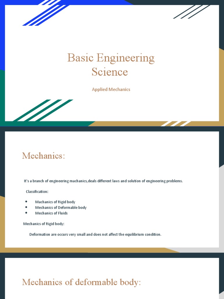 Basic Engineering Science | PDF | Force | Mechanics