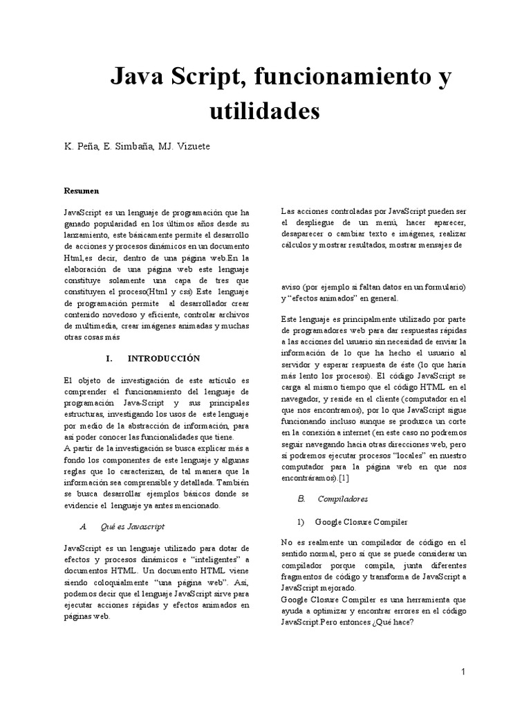 Funciones y Usos de JavaScript | PDF | Script Java | Lenguaje de programación