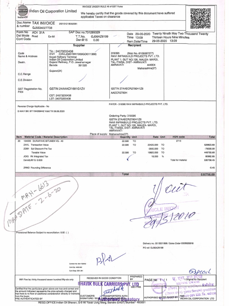 18) Invoice No-731289329 IOCL DT 29.05.2020 | PDF | Government Finances ...